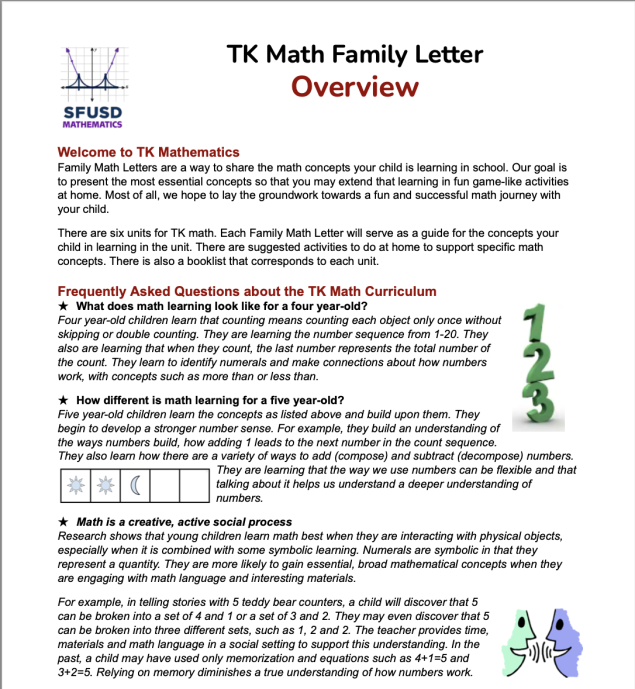 Transitional Kindergarten Math | SFUSD